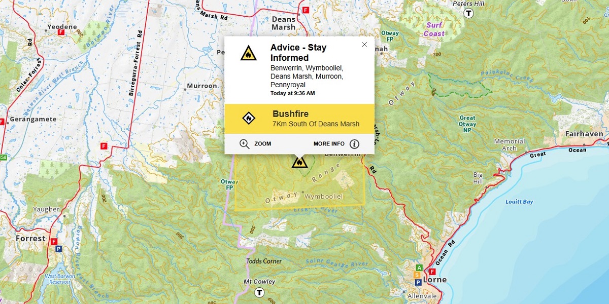 Advice message for Surf Coast fire - bay 93.9